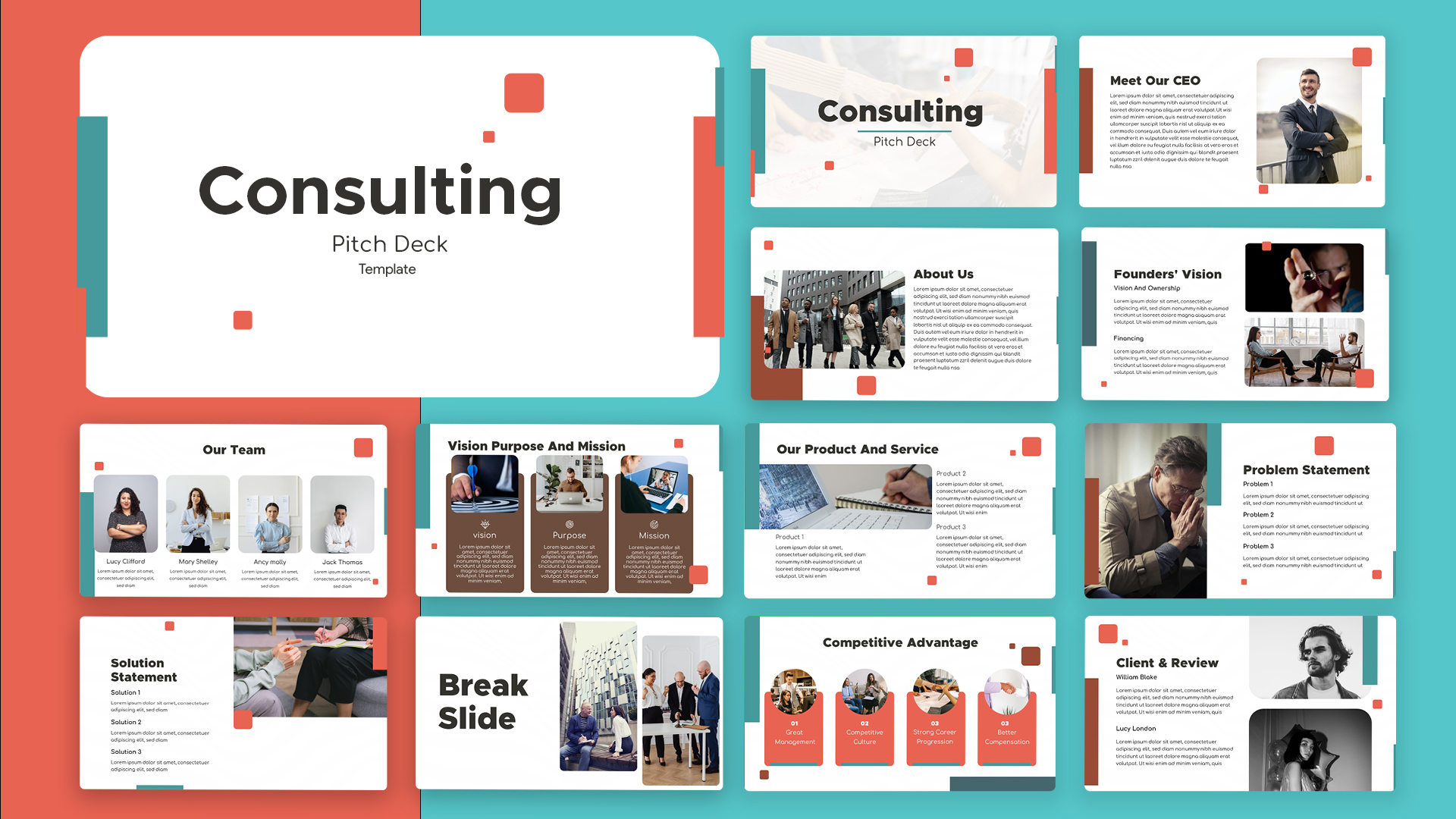 Consulting Pitch Deck PowerPoint Template featured image - SlideBazaar